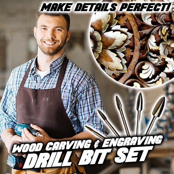 DrillCraft | 5-piece wood carving drill bit sets – Luxinera